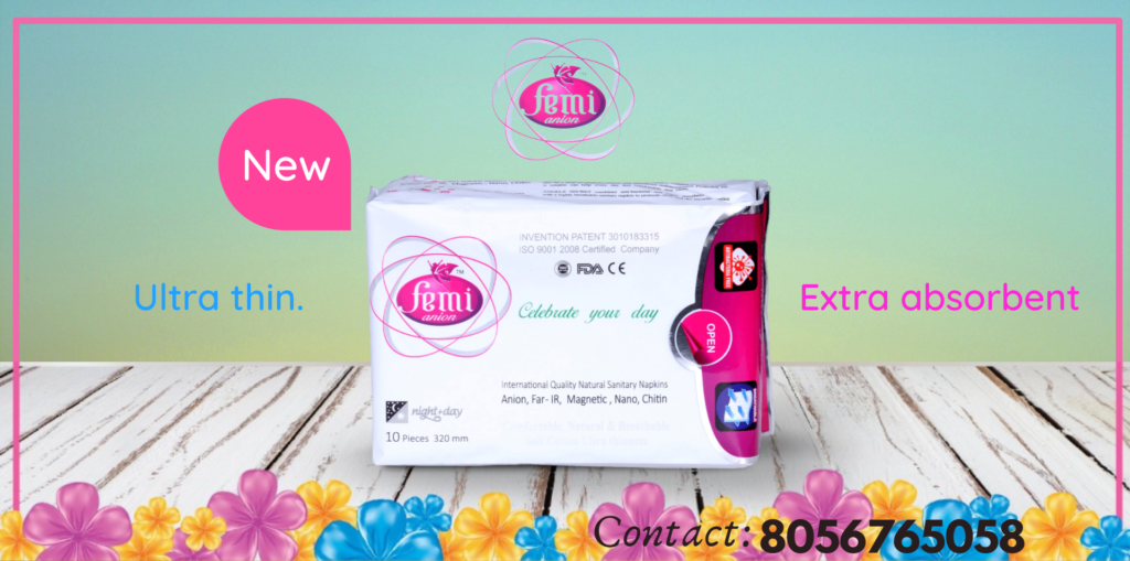 Femi anion or Femi 9 Sanitary Napkin(320 mm- 10 Pads) Pack of 1 – Nallicart