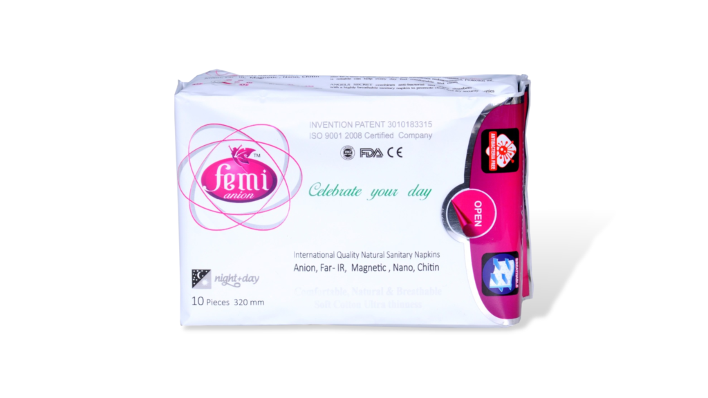 Femi anion or Femi 9 Sanitary Napkin(320 mm- 10 Pads) Pack of 1 – Nallicart